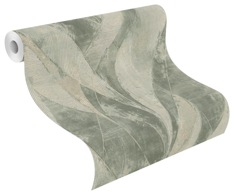 Blake Moss Leaf Wallpaper Sample, Swatch - Contemporary - Wallpaper ...