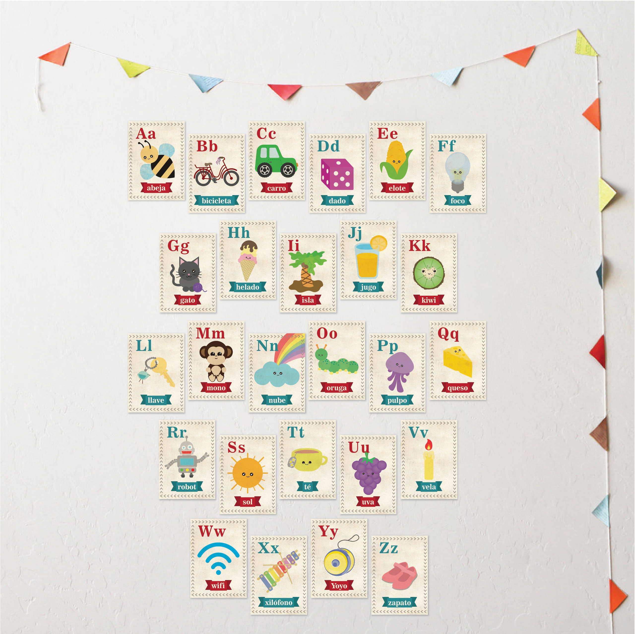 Alphabet in Spanish, Wall Cards - Contemporary - Kids Wall Decor - by ...