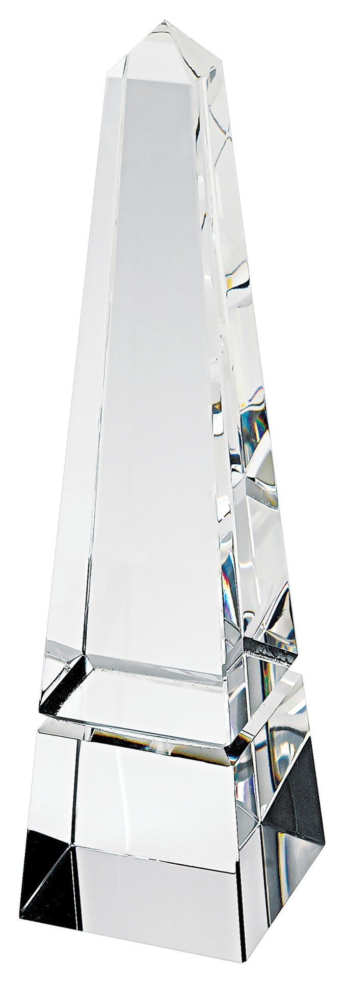 12" Clear Crystal Obelisk Statue - Contemporary - Decorative Objects ...