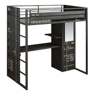 Lena Metal Loft Bed, Desks - Industrial - Loft Beds - by iHome Studio ...
