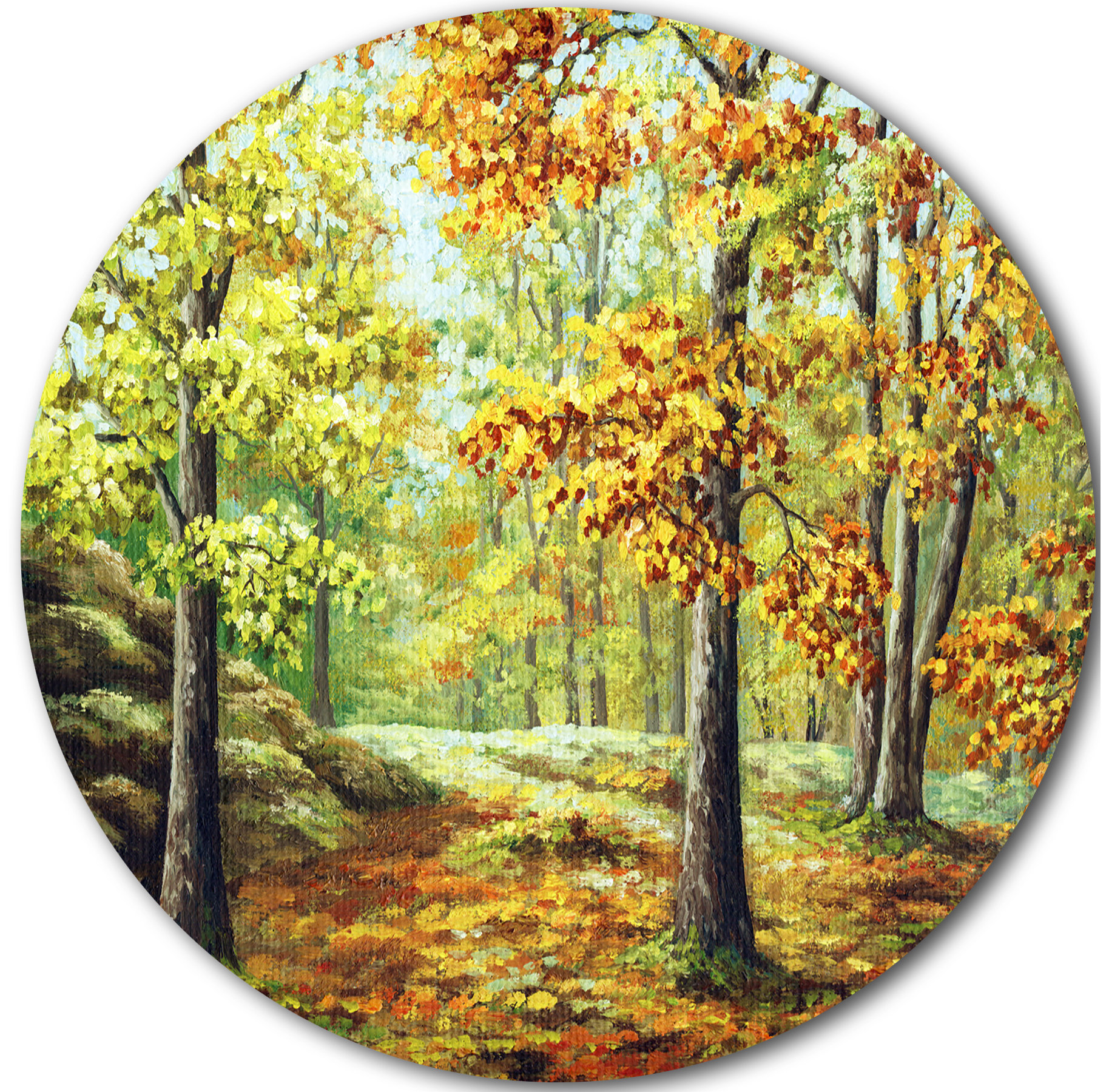 Autumn Wood, Landscape Disc Metal Wall Art, Disc of 11 inch ...