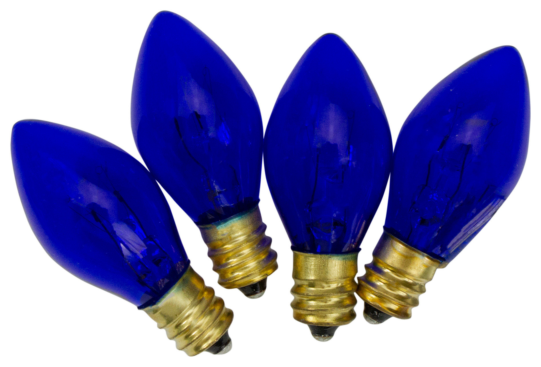 Set of 4 Blue C7 Transparent Christmas Replacement Bulbs, 2" - Modern ...