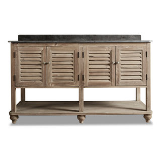 63" Reclaimed Pine Double Bath Vanity - Beach Style - Bathroom Vanities ...