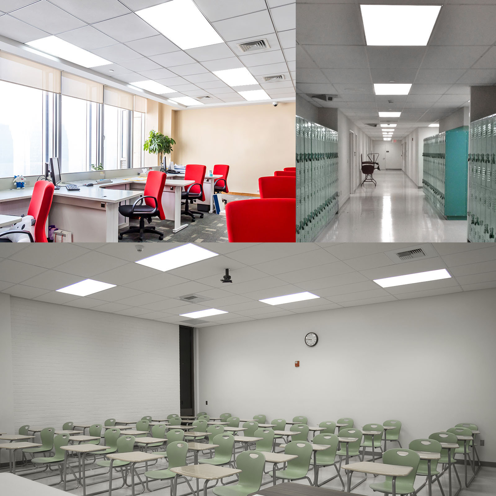 Luxrite 2x4 FT LED Drop Ceiling Light Fixture, 30/40/50W, 3CCT 4PK ...