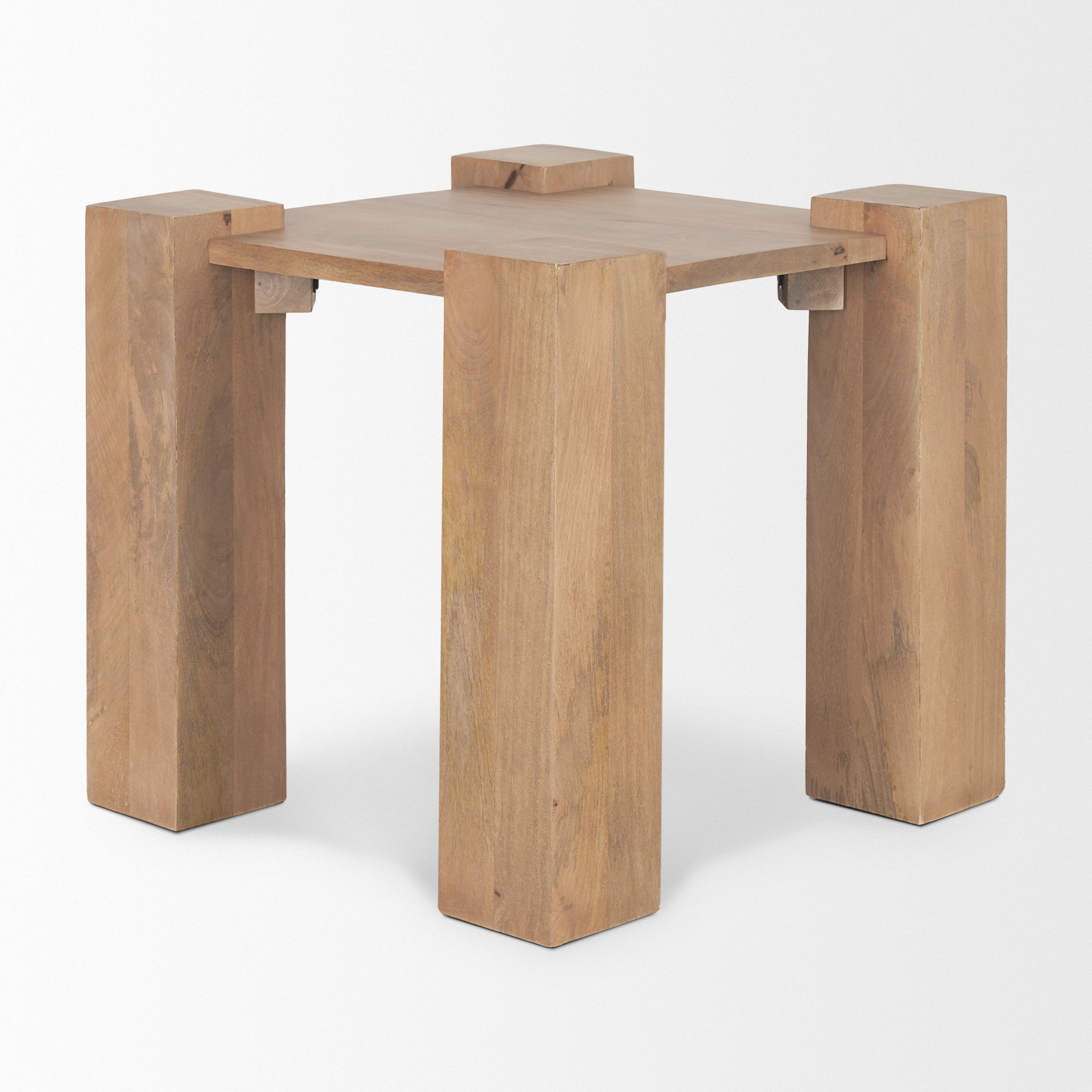 Beth Light Brown Wood Square Accent Table - Transitional - Side Tables ...