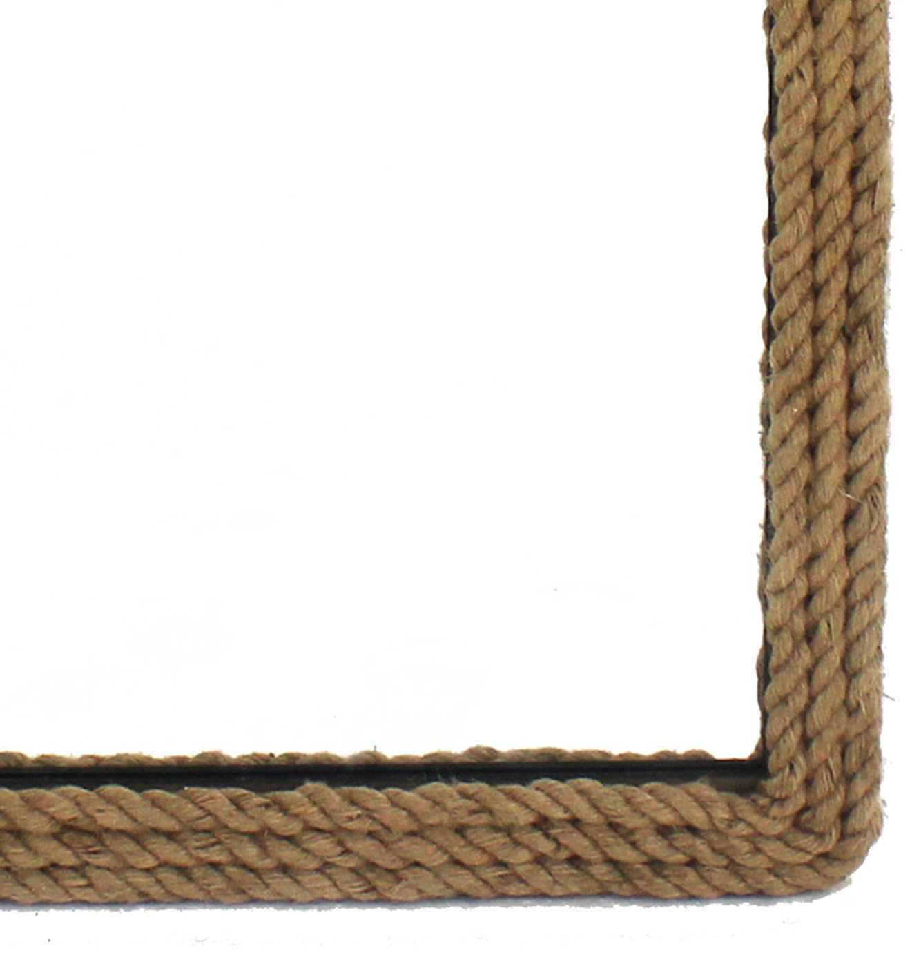 Rectangular Wall Mirror with Jute Rope Borders, Brown - Beach Style ...