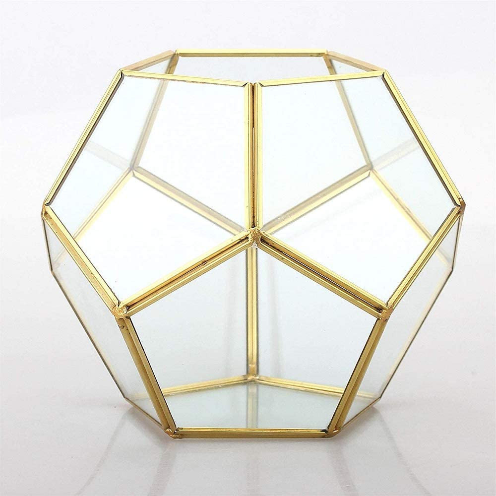 Golden Tabletop Geometric Terrarium - Beach Style - Candleholders - by ...