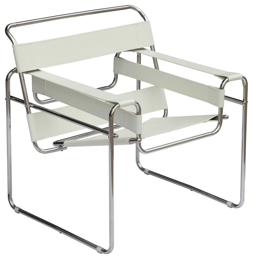 Modern Classics Strap Chair, White, 30"H x 31"W x 28"D - Contemporary ...