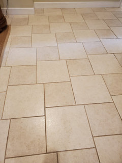 12x12 tiles in bathrooms, laundry