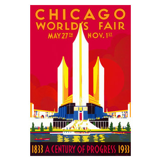 Chicago, A Century of Progress Print, 16" x 24" - Contemporary - Prints ...