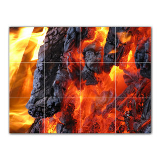 Fire Ceramic Tile Wall Mural HZ500611, 17" Wide x 12.75" High ...