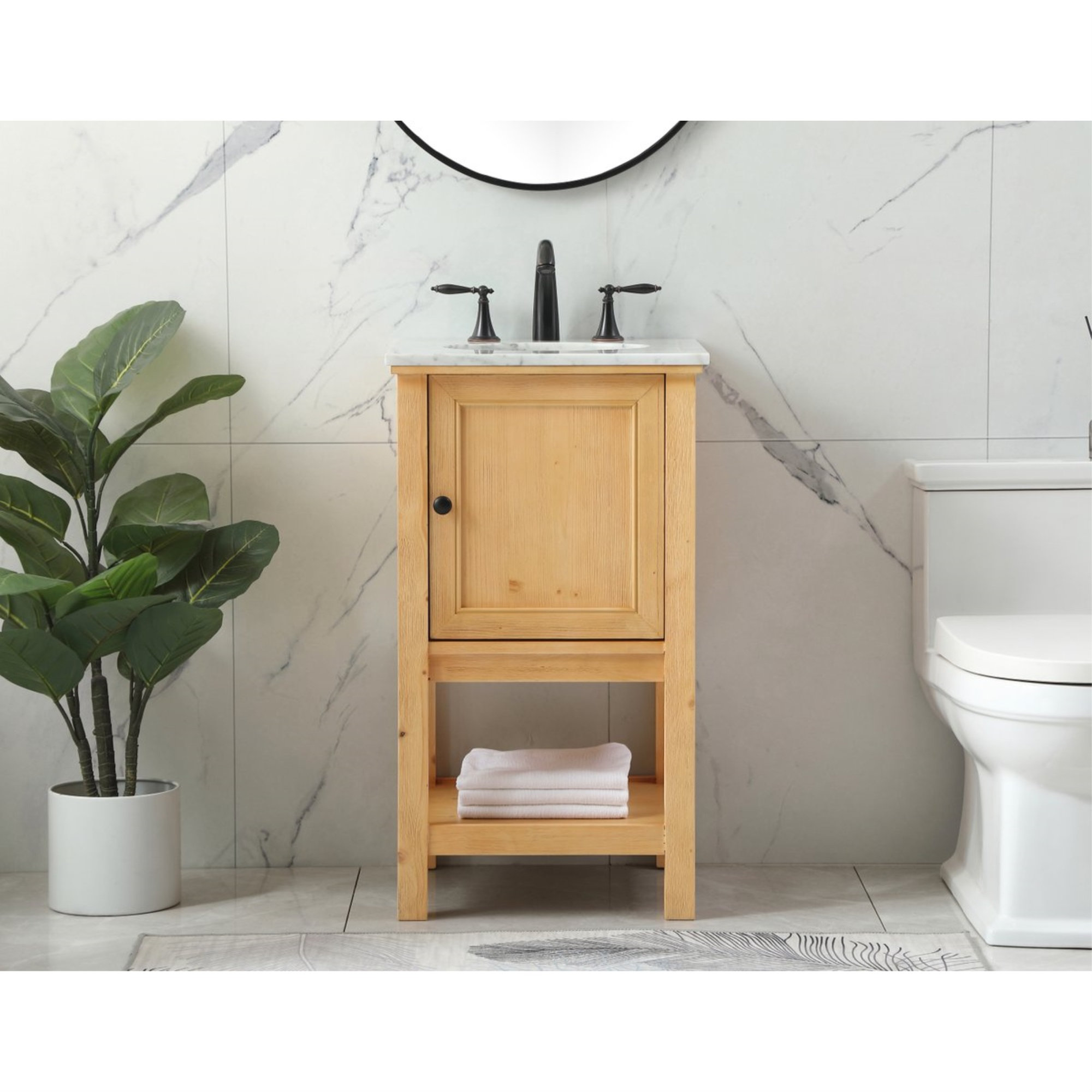 19" Single Bathroom Vanity, Natural Wood, unspecified - Contemporary ...