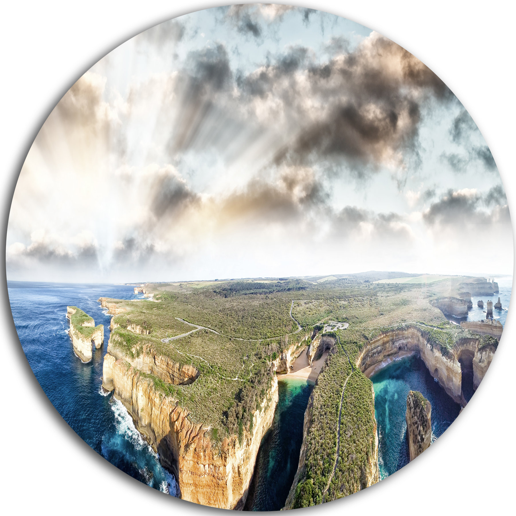 Twelve Apostles Sunset, Landscape Photography Disc Metal Wall Art, Disc ...