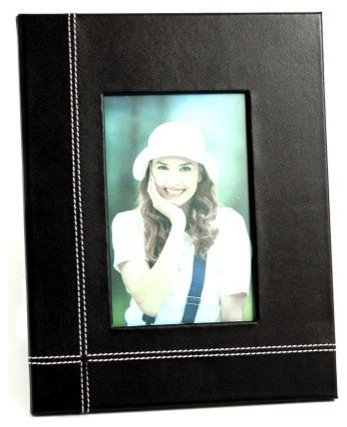 Leather 4"x6" Picture Frame With Easel Back - Contemporary - Picture ...