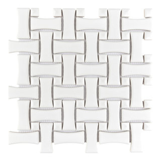 Metro Dog Bone Basketweave Porcelain Mosaic Floor and Wall Tile ...