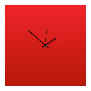 Contemporary Clock 'Redout Black Square Clock' Artisan-Made Red Kitchen ...