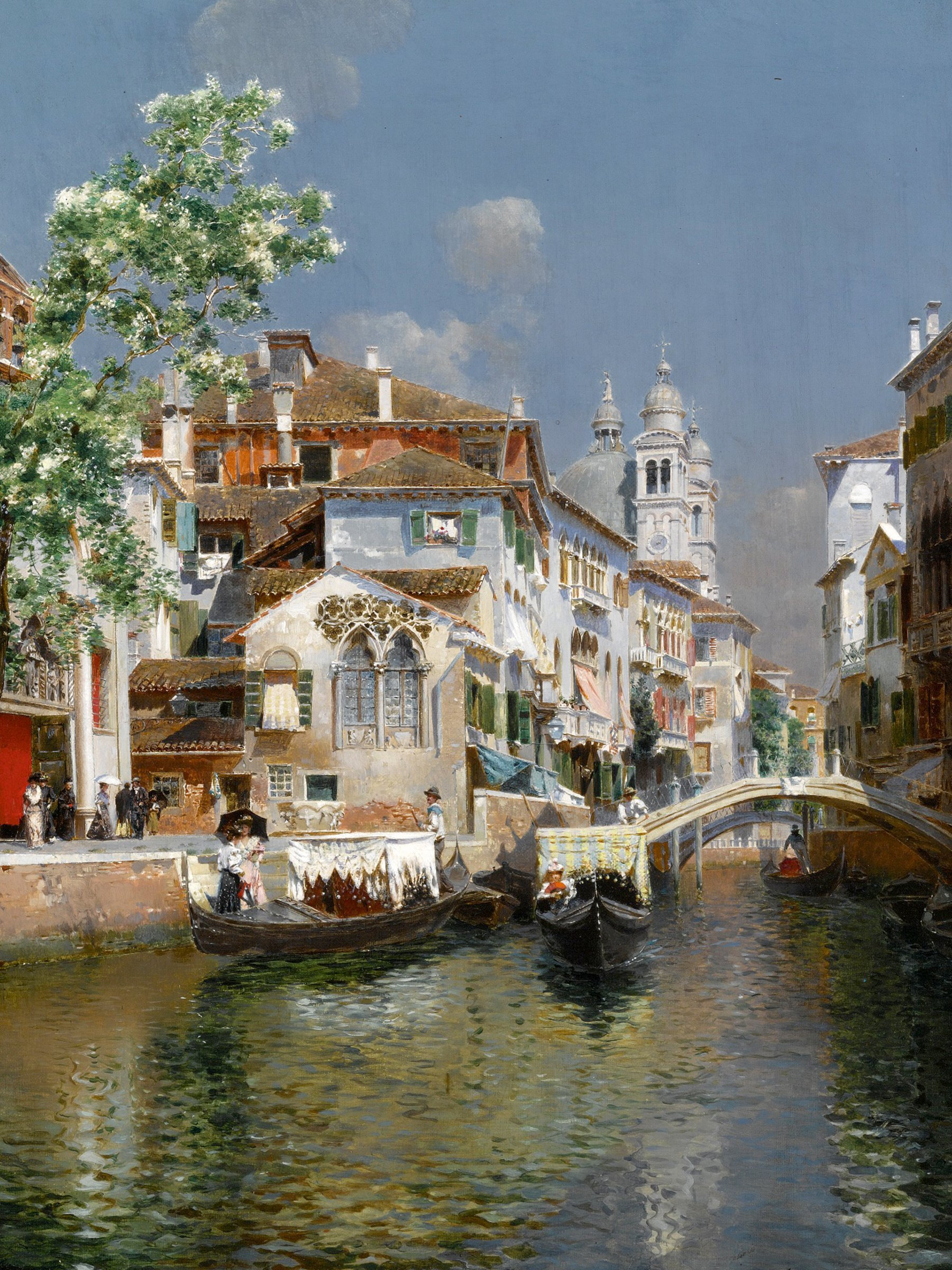 Gondolas On A Venetian Canal R. Santoro Tile Mural Backsplash Art, 6"x8 ...