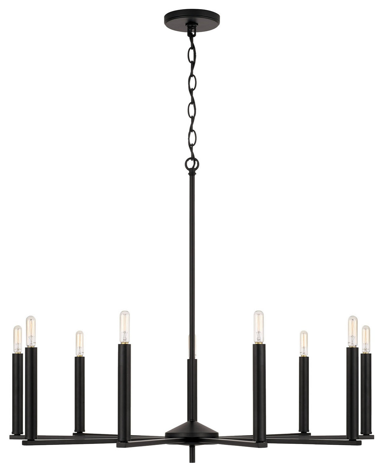 HomePlace Lighting Portman 9-Light Chandelier, Matte Black ...