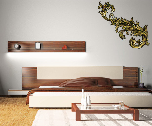 Floral Corner Vinyl Wall Decal FloralCornerUScolor004, 48 in ...