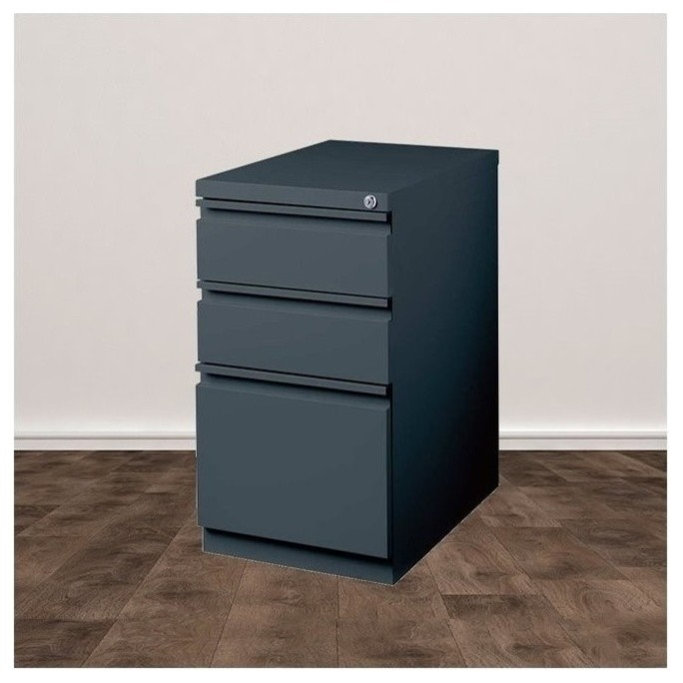 Trent Home Cobalt 3-Drawer Modern Metal Mobile Pedestal File Cabinet in ...