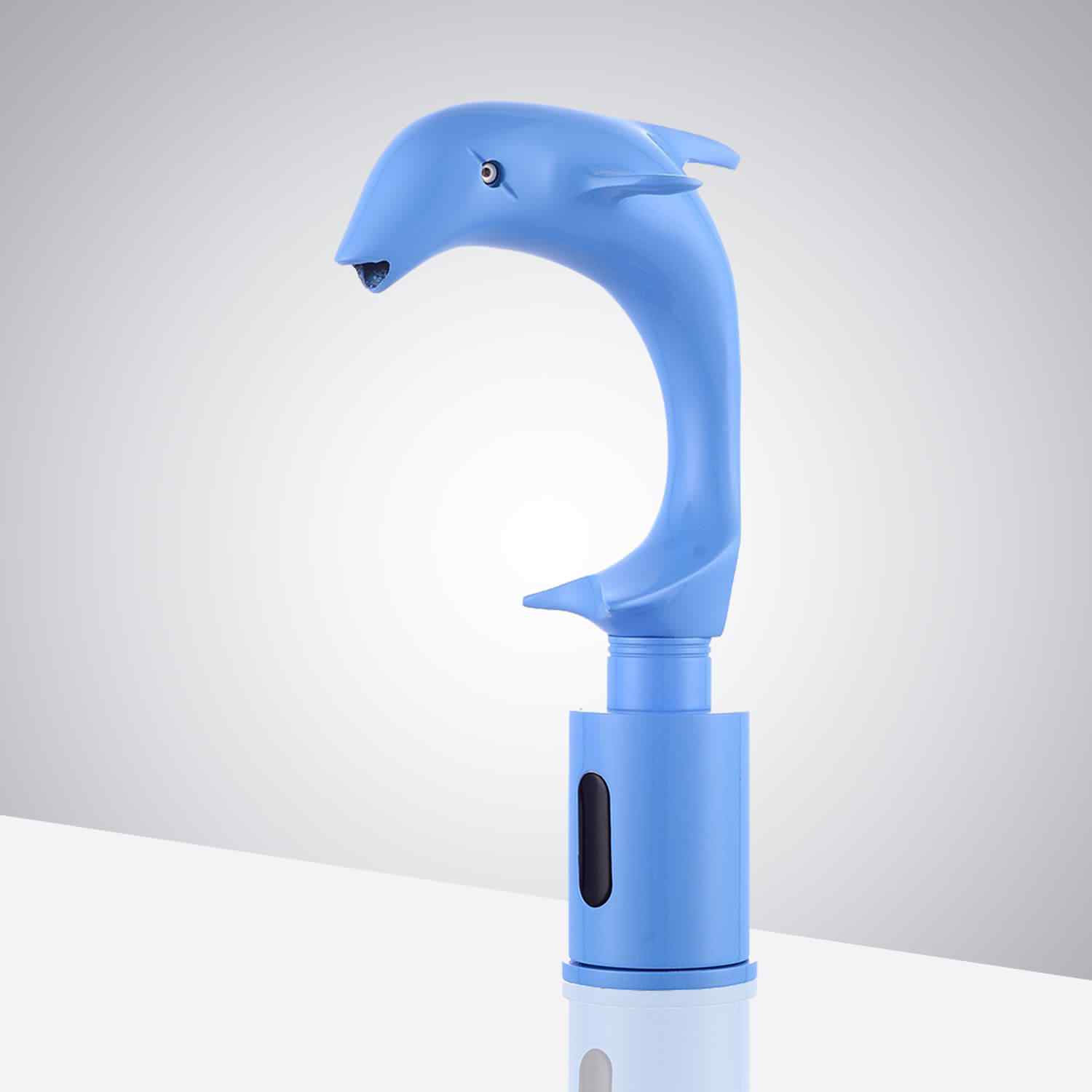 Austin Blue Painted Solid Brass Dolphin Shaped Automatic Touchless ...