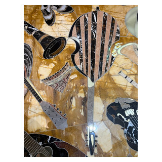 Dramatic Custom Tile Foyer - Musical Instruments - Classique Chic ...