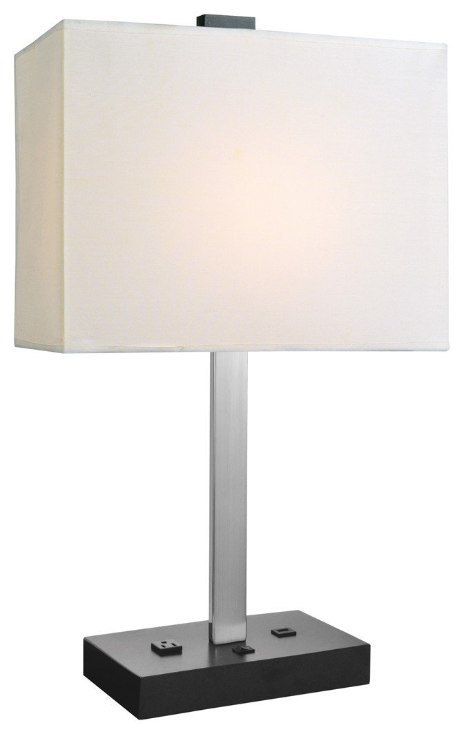 Table Lamp, Black/White Fabric Shade - Contemporary - Table Lamps - by ...