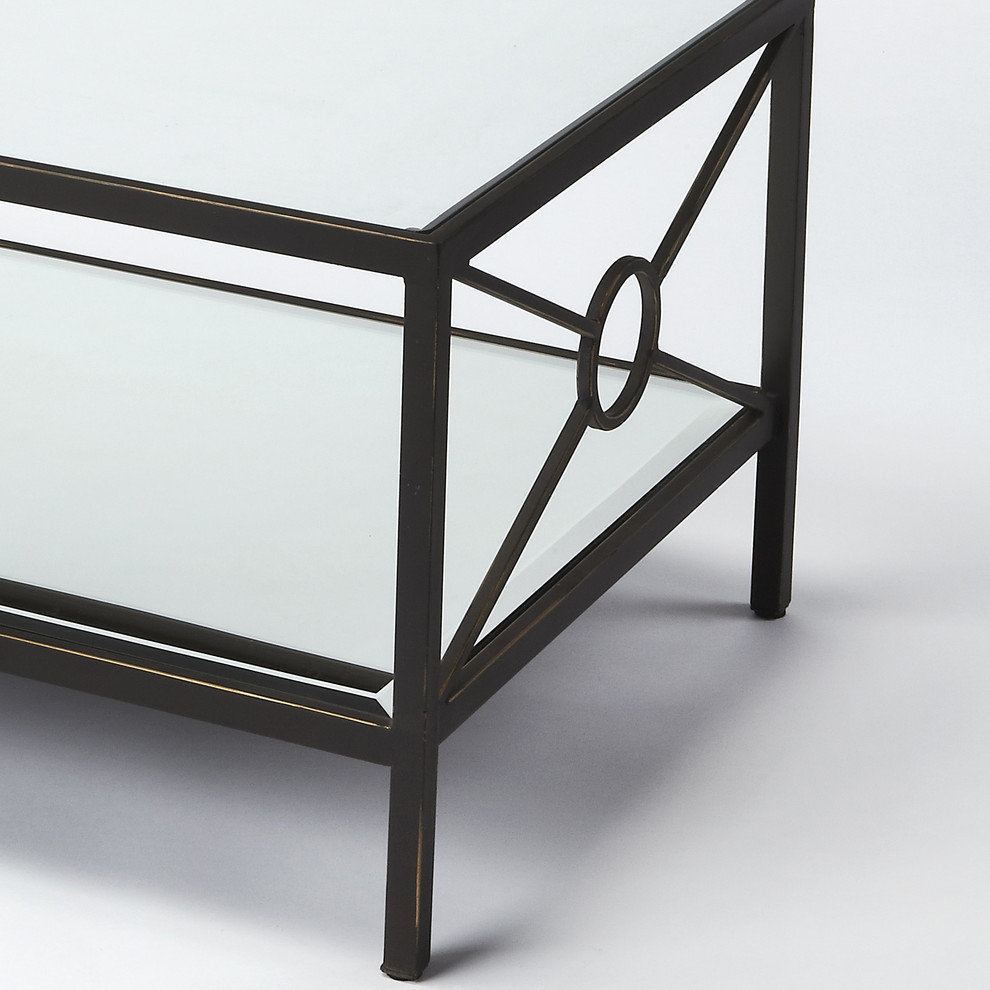 Butler Metropolis Metal & Mirror Coffee Table - Transitional - Coffee ...