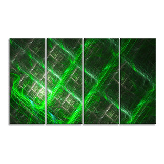 Green Abstract Metal Grill, Multipanel Abstract Art on Canvas, 48"x28 ...