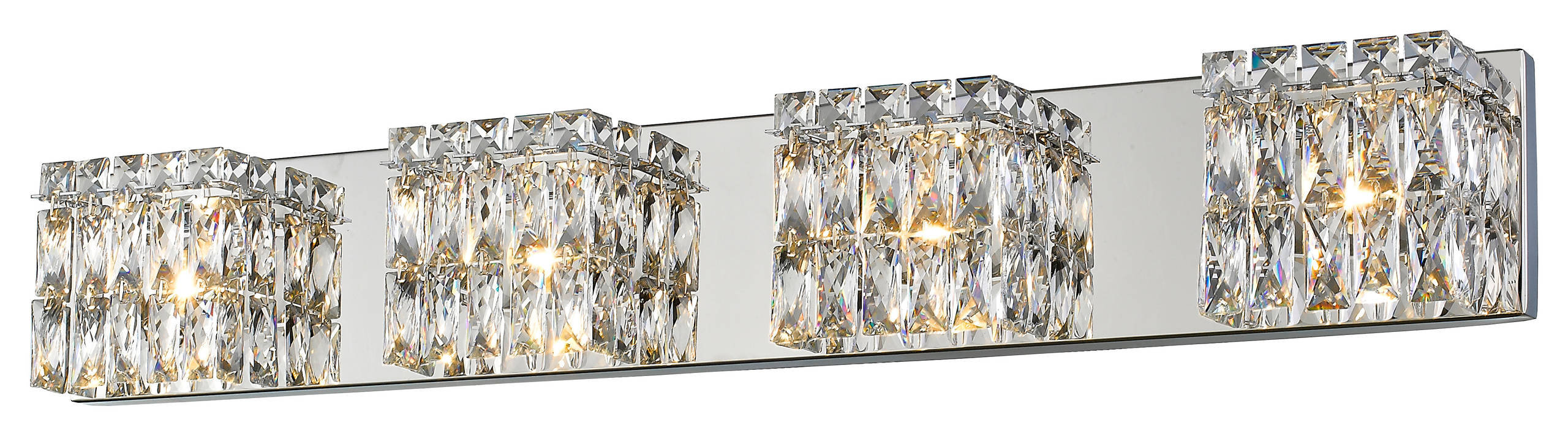 Magari 33.5" 5.5W 4 LED Bath Vanity Chrome Clear Crystal - Contemporary ...