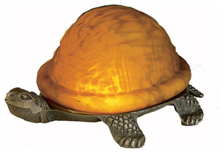 Meyda Lighting 4"H Turtle Art Glass Accent Lamp - Beach Style - Lamps ...