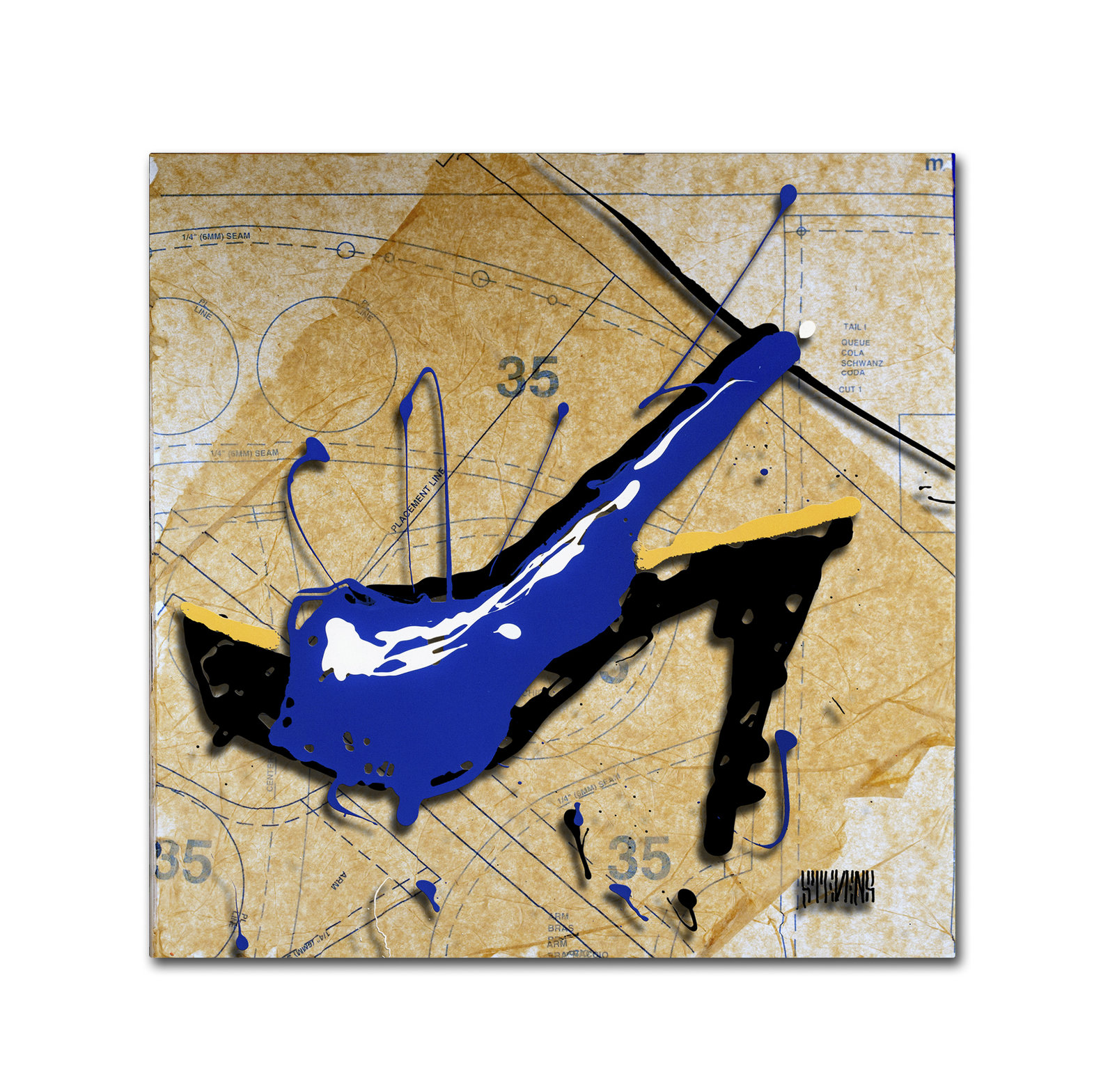 'Blue Heel' Canvas Art by Roderick Stevens, 14" x 14" - Contemporary ...