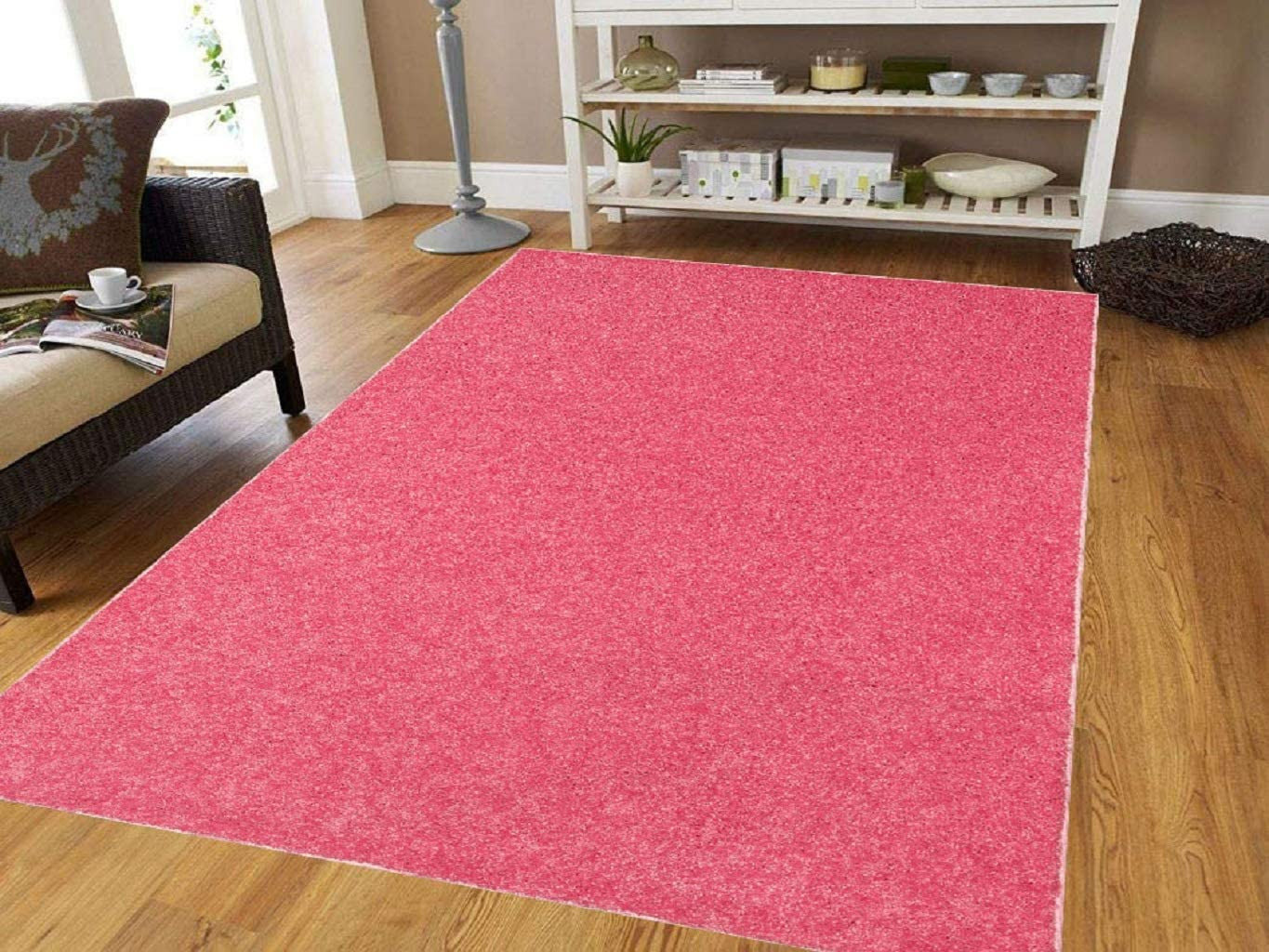 Home Queen Kids Solid Color Area Rugs, Pink, 30" x 60" Half Round ...