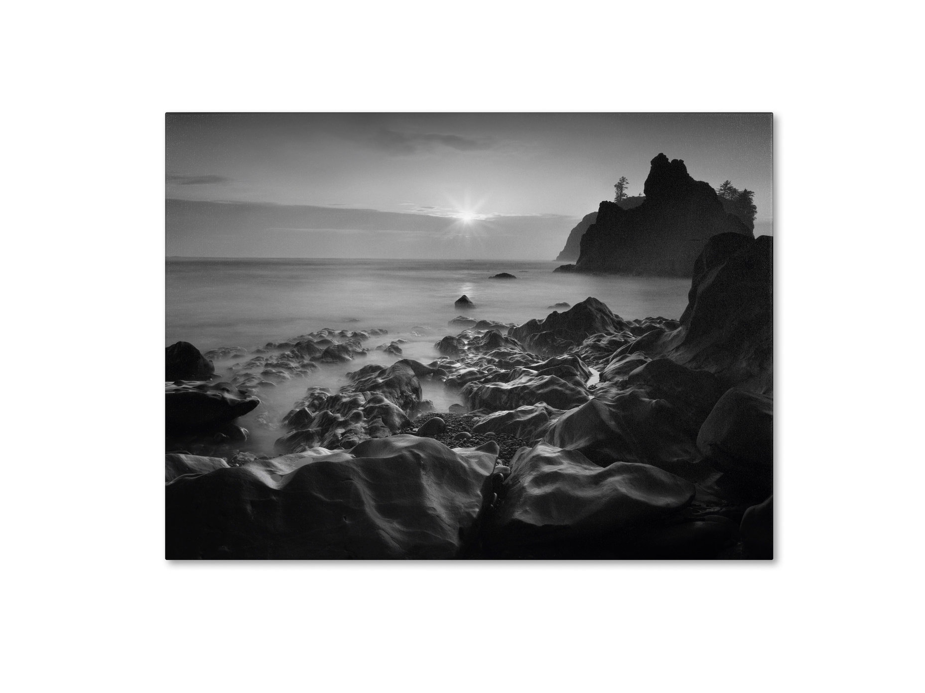 'Sunset At Ruby Beach' Canvas Art by Moises Levy, 14" x 19" - Traditional - Prints And Posters ...