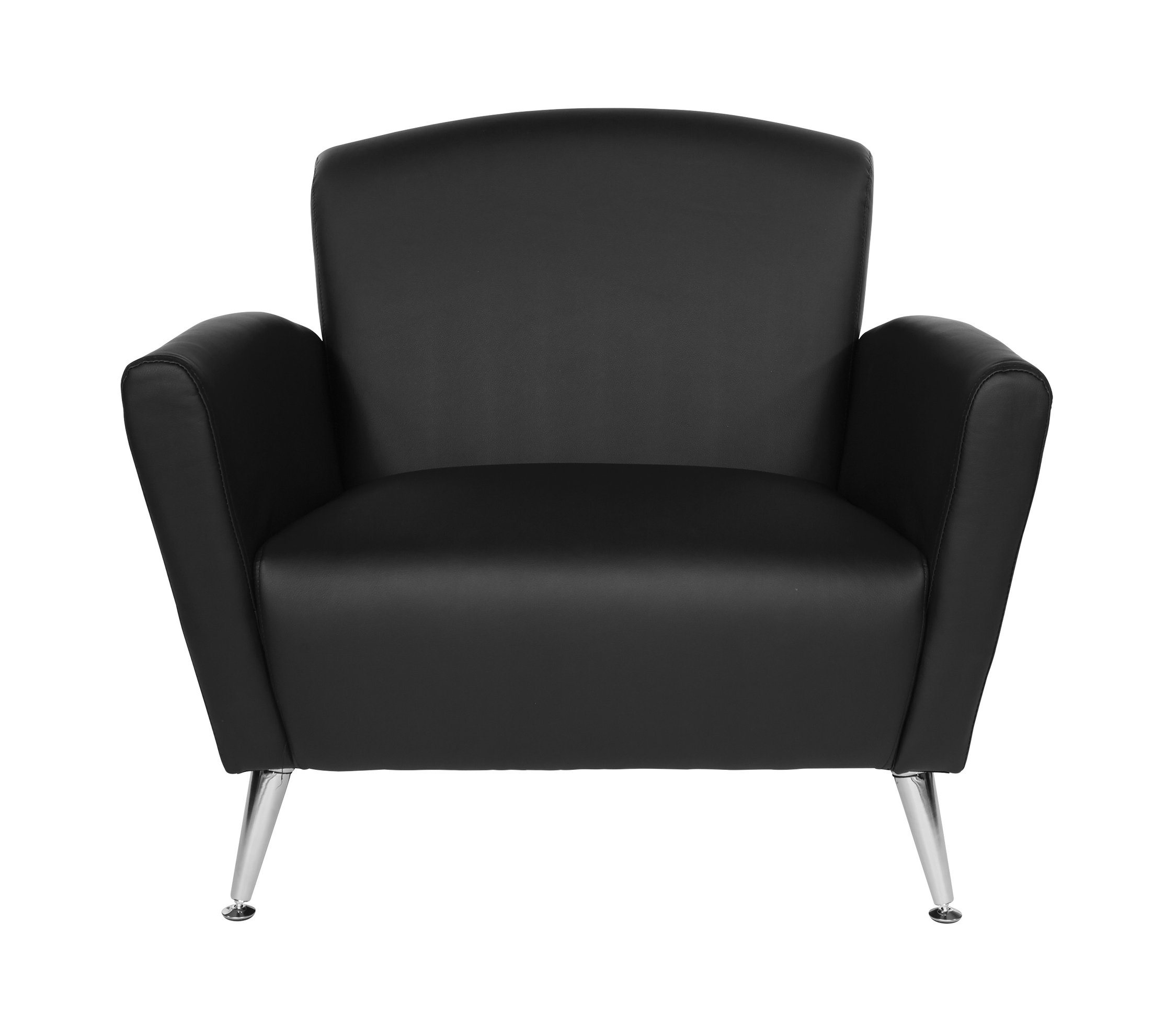 Club Chair, Bonded Leather With Chrome Legs - Midcentury - Armchairs ...