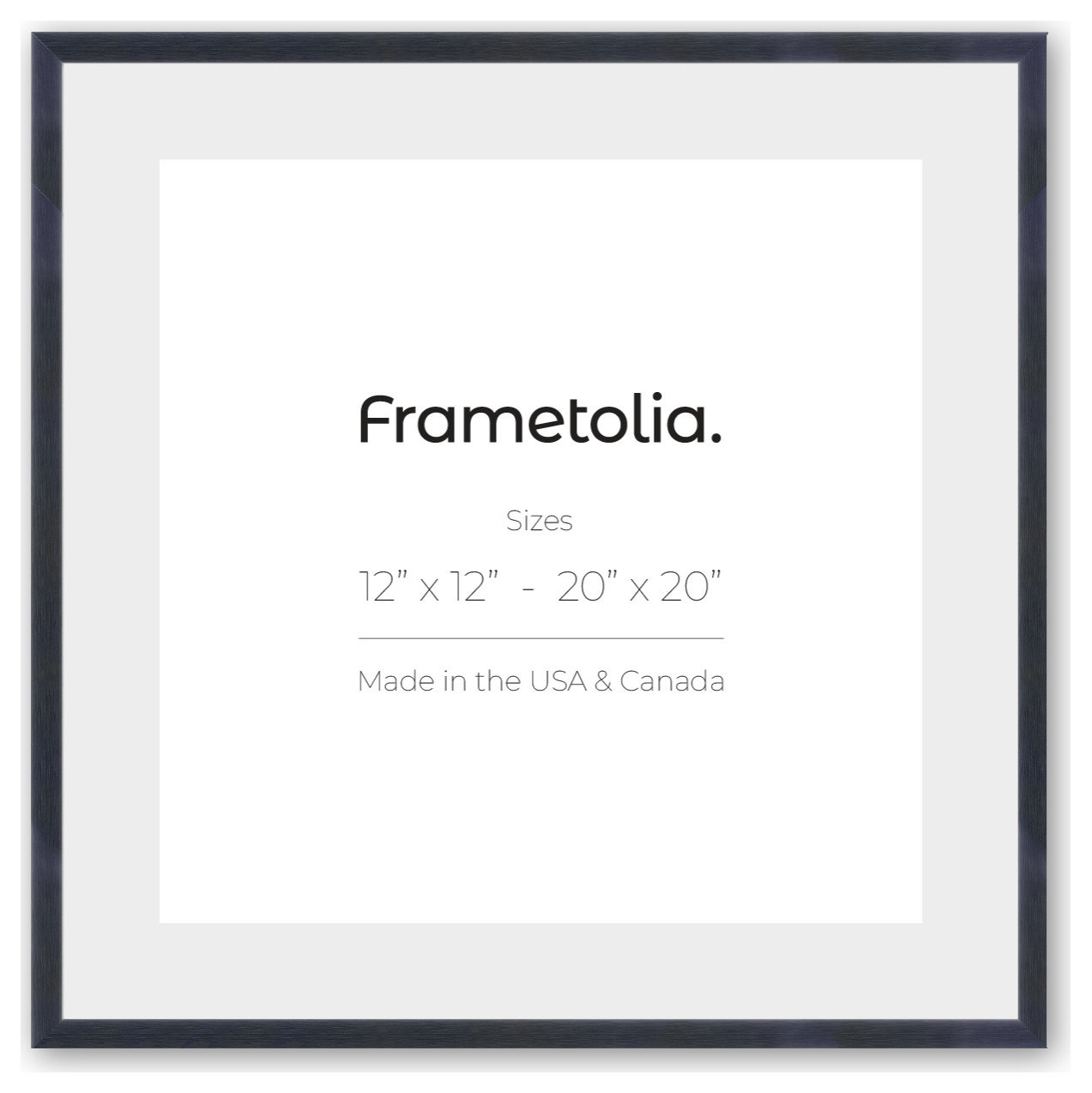 Steel Black 13/16" Ramino Gallery/Picture Frame with Bright White Mat ...