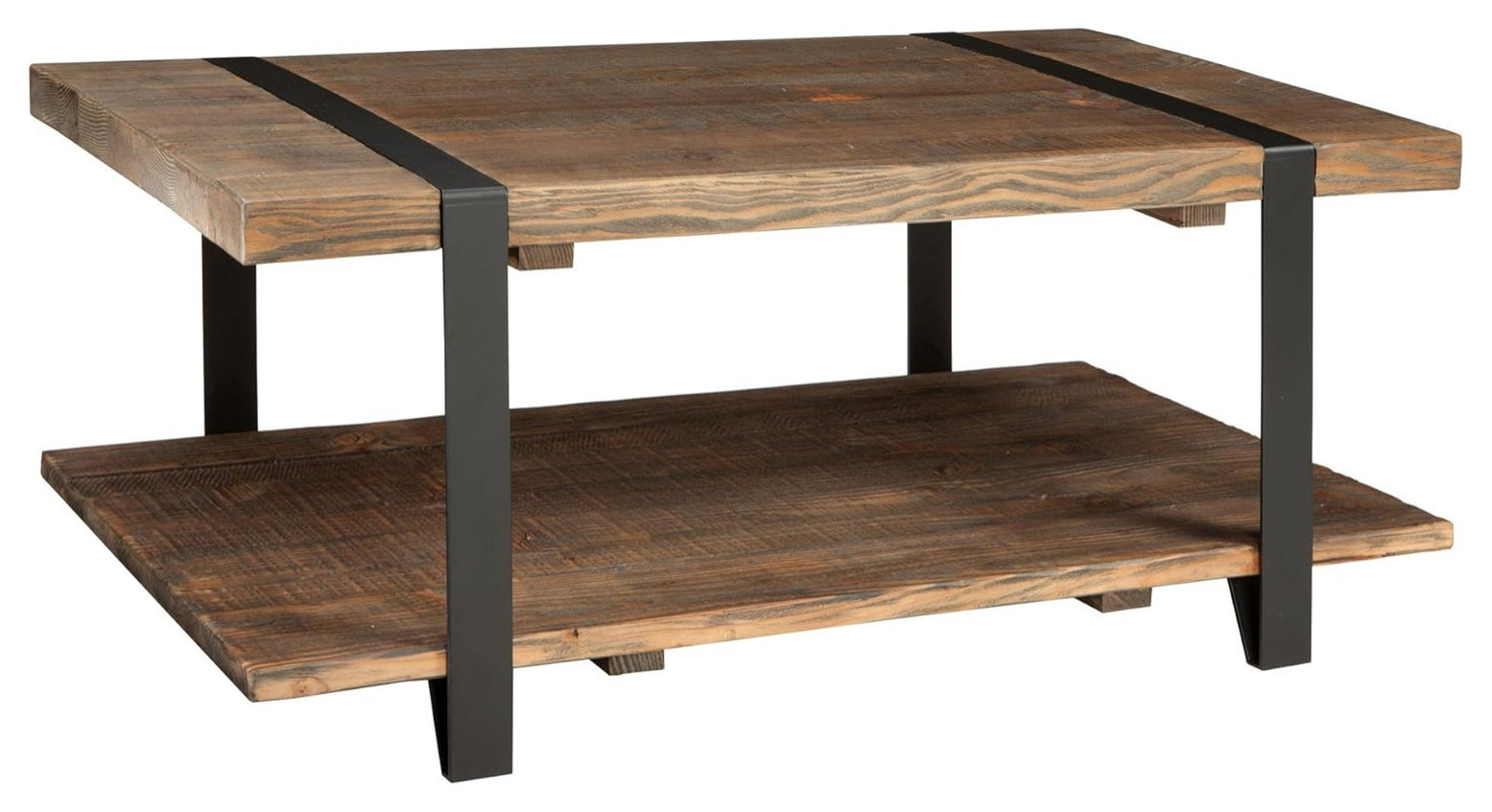 Industrial Coffee Table, Black Iron Frame With Reclaimed Wood Top ...
