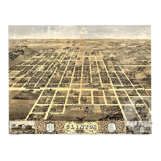 Old Map of Clinton Illinois 1869, Vintage Map Art Print, 24"x36 ...