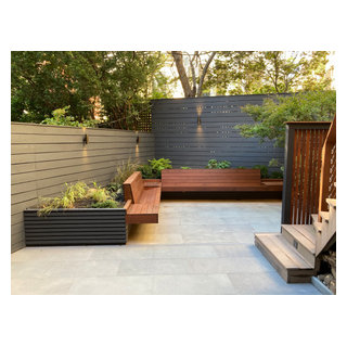 Angled Rowhouse Backtard Redesign - Midcentury - Garden - Toronto - by ...