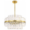Sinclair Crystal Chandelier, Satin Gold - 24" ROUND - Contemporary ...