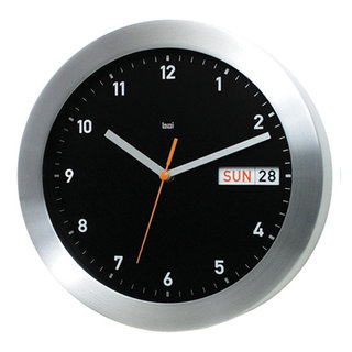 11" Brushed Aluminum Wall Clock Black - Wall Clocks - by BAI DESIGN INC ...