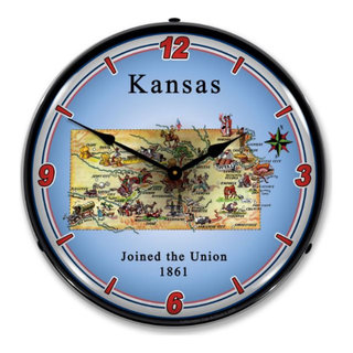 20041098 State of Kansas Clock - Contemporary - Wall Clocks - by ...