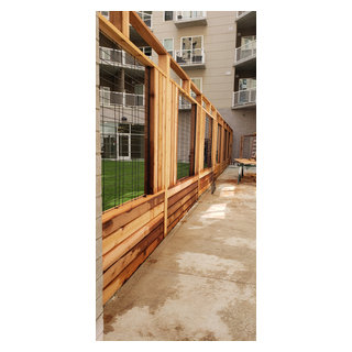 High Rise Backyard Artificial Turf & Custom Fence Design and ...