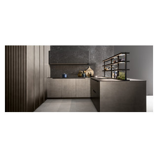 Combined Nero Greco and Calce Antracite Kitchen by LAMINAM - Modern ...