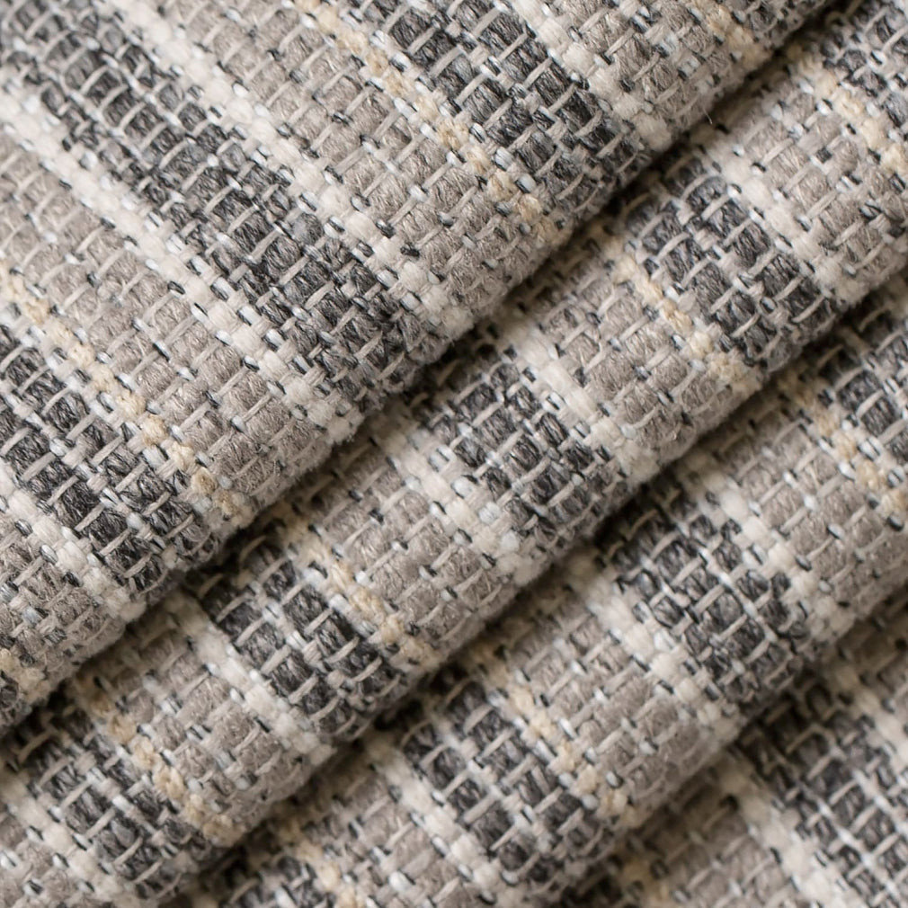Grey Performance Stripe woven Upholstery Fabric by the Yard, By The ...