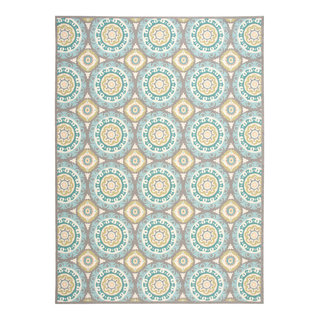 Waverly Wav01/sun & Shade SND16 Jade Area Rugs, 7'9"x10'10 ...