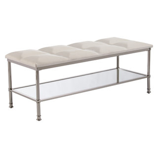 Paschall Off Storage Bench with Mirrored Shelf - Traditional - Accent ...