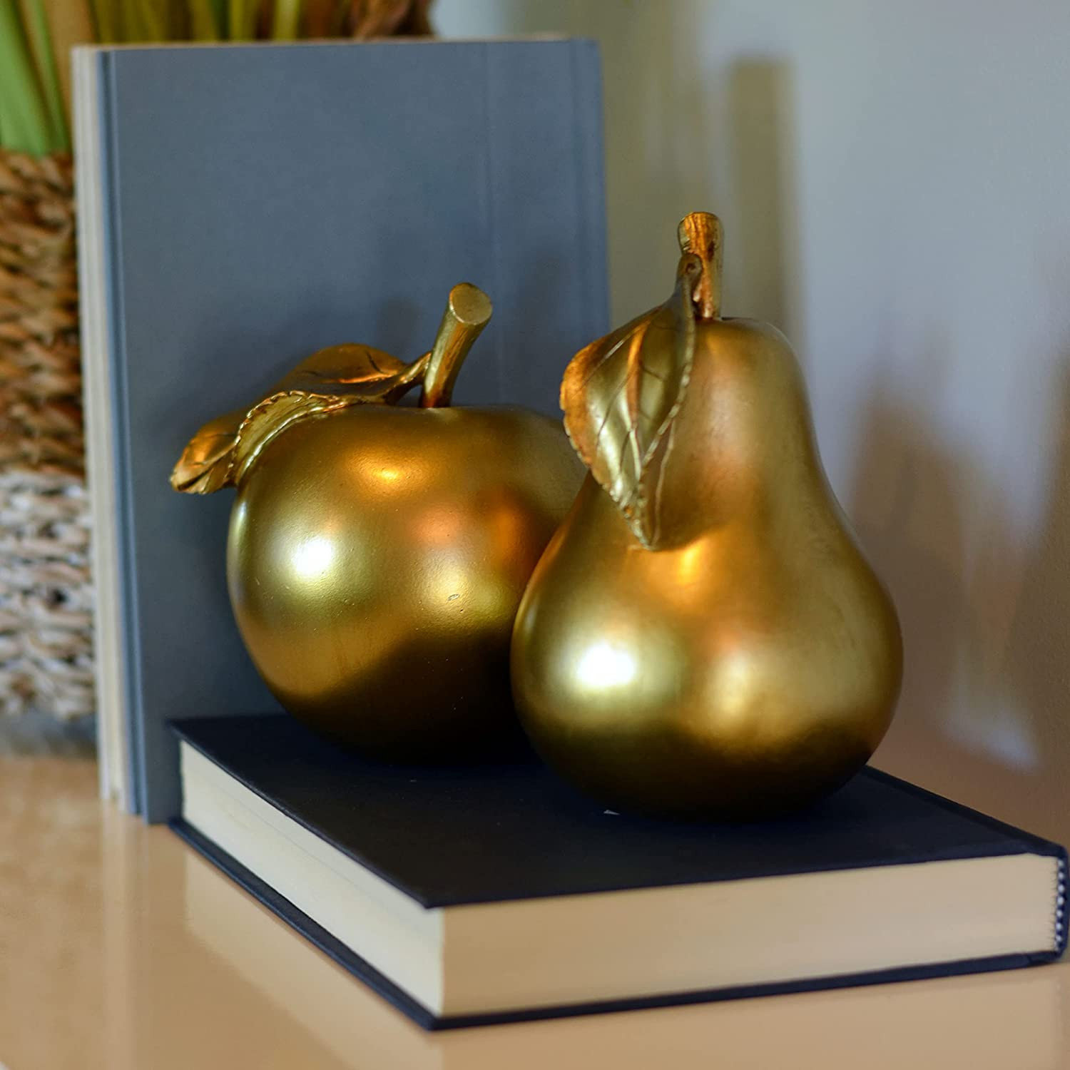 Metallic Gold Apple and Pear - Farmhouse - Decorative Objects And ...