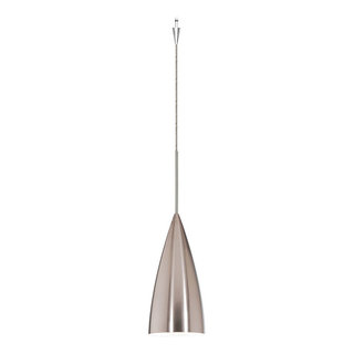 Bullet 1-Light Quick Connect Pendant, Brushed Nickel Metal Shade, Brushed Nickel - Modern ...