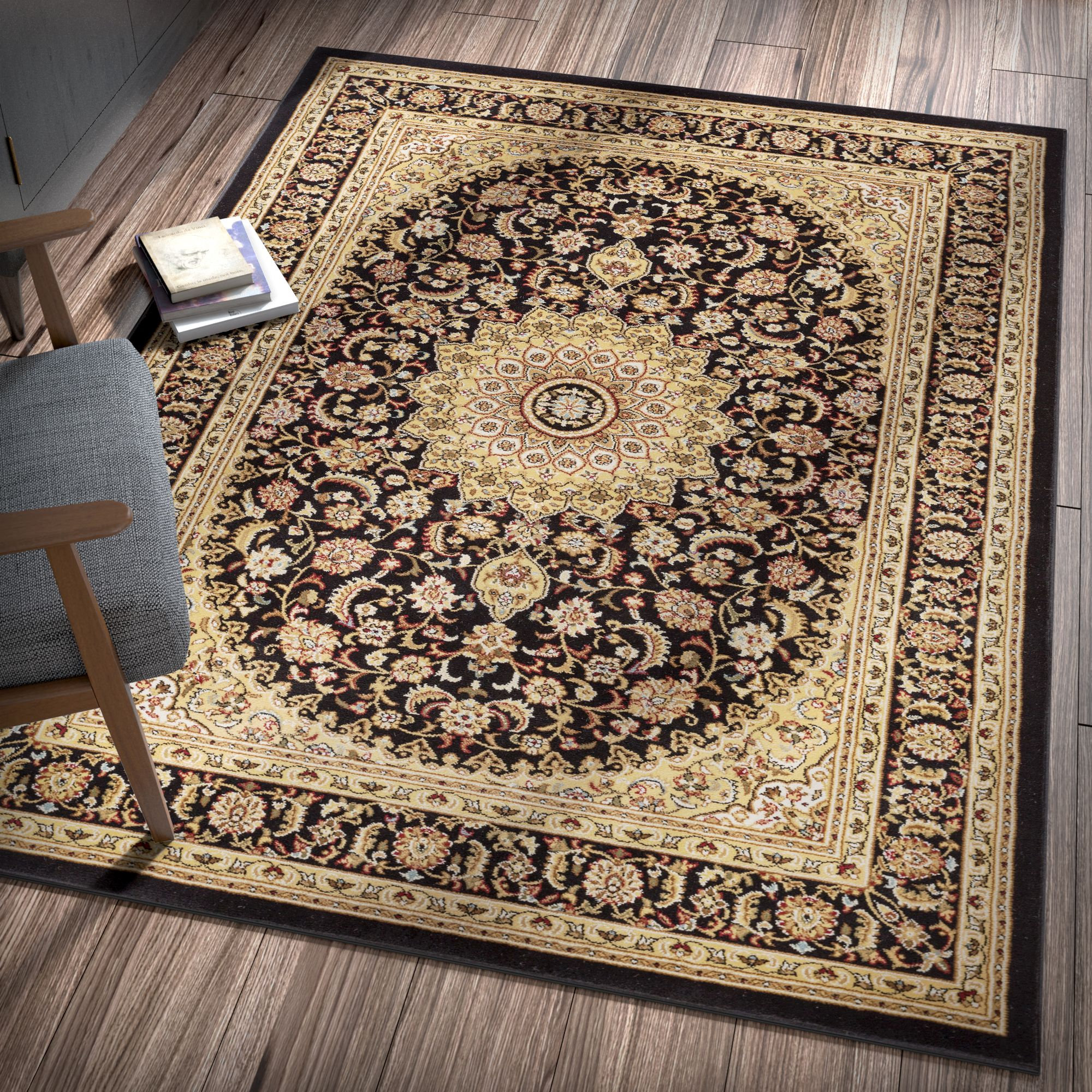 Well Woven Timeless Black Area Rug, 5'3"x7'3" - Traditional - Area Rugs ...